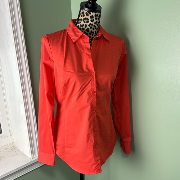 Worthington | Tops | Wt Worthington Salmon Colored Button Up Blouse ...